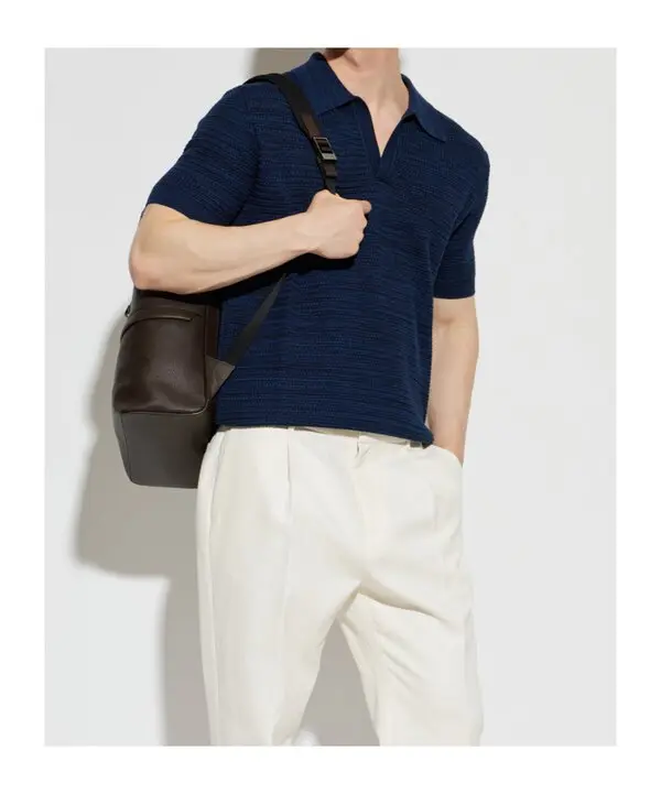 Etro Knit Cotton Polo Shirt With Braided Stitch