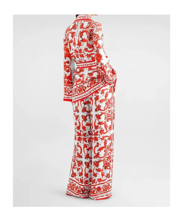 Dolce & Gabbana Printed High-waisted Drawstring Pants