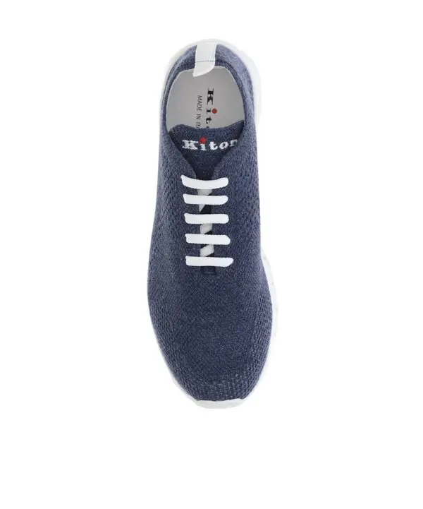 Kiton Lace-up Knitted Sneakers - Black