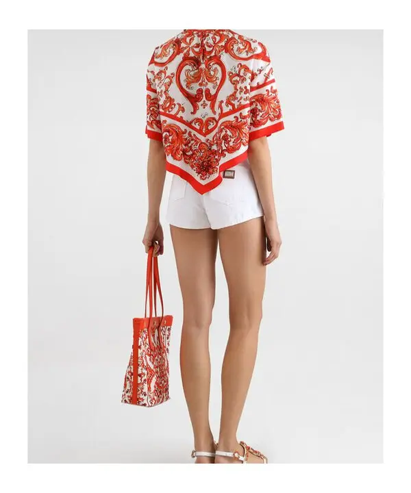 Dolce & Gabbana Majolica Print Round Neck Top