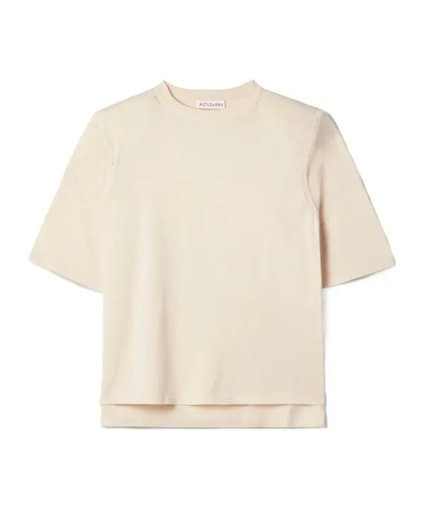 Altuzarra Lilou Oversized Silk And Cotton-blend Jersey T-shirt