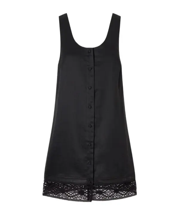 FRAME Sleeveless Lace-trimmed Button-front Dress