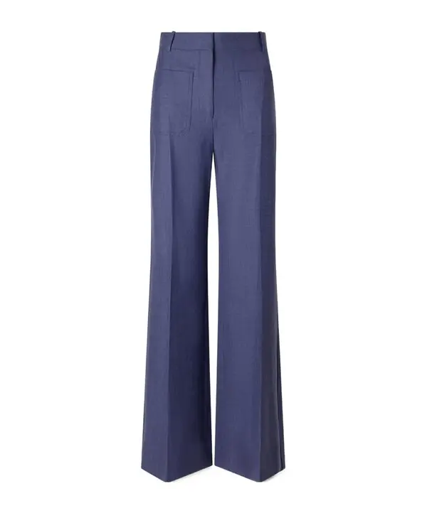 Victoria Beckham Woven Wide-leg Virgin Wool Pants