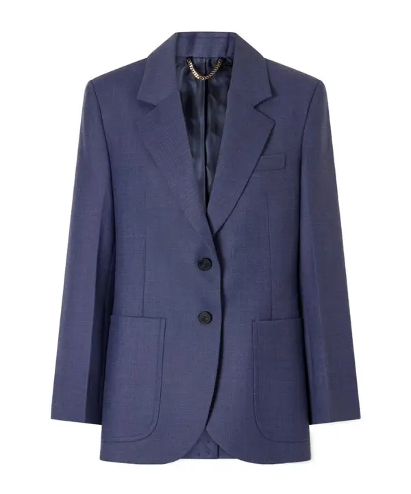 Victoria Beckham Slate Wool-blend Blazer