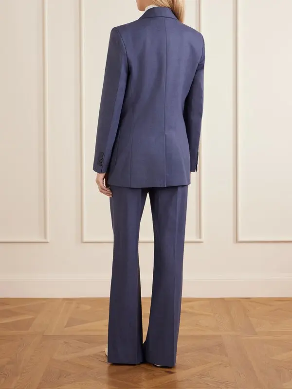 Victoria Beckham Slate Wool-blend Blazer