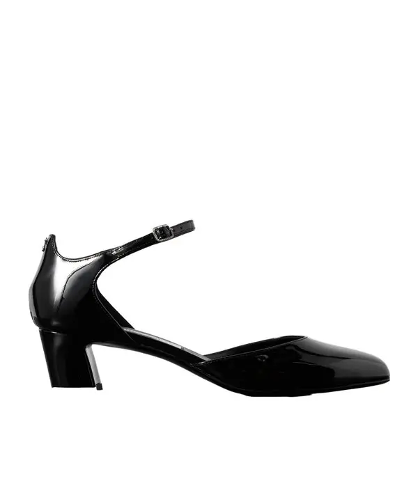 JIMMY CHOO Patent Leather Block Heel Mary Janes