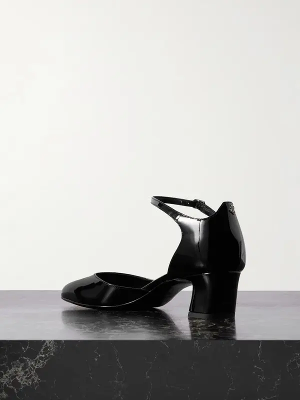 JIMMY CHOO Patent Leather Block Heel Mary Janes