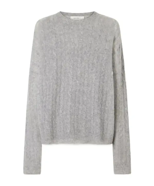 LISA YANG Long-sleeved Crew Neck Sweater - Light Gray