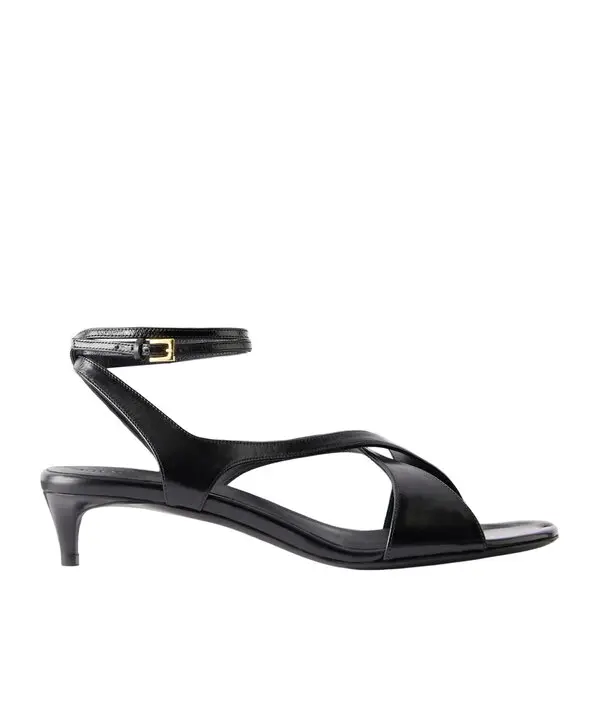 Khaite Glazed Leather Sandals