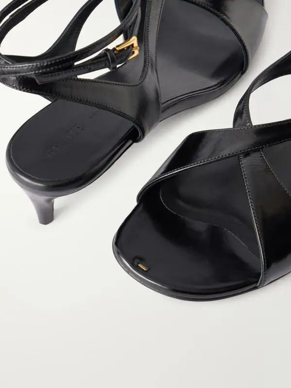Khaite Glazed Leather Sandals