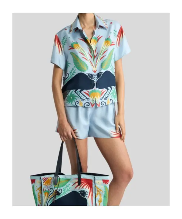 Etro X Tabby Booth Silk Pyjamas With Placed Print