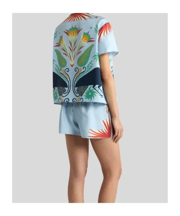 Etro X Tabby Booth Silk Pyjamas With Placed Print