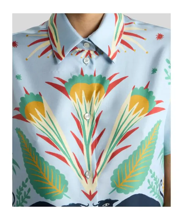 Etro X Tabby Booth Silk Pyjamas With Placed Print