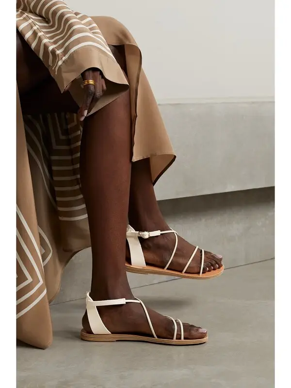 ANCIENT GREEK SANDALS Cowhide Sandals With Wing Buckles