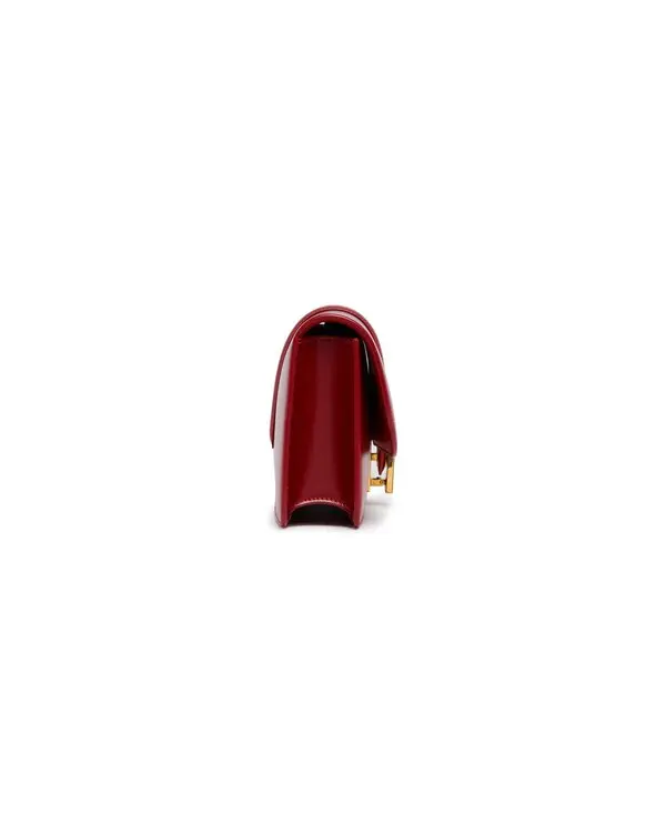 Khaite Polished Leather Clutch Bag With Gold-tone Clasp - Red