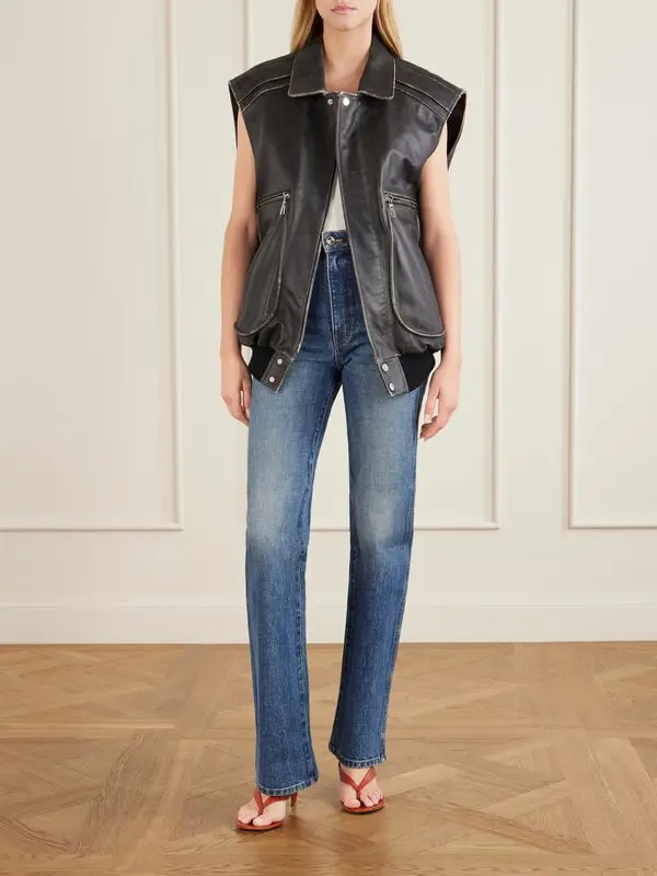 Rabanne Faded Leather Gilet