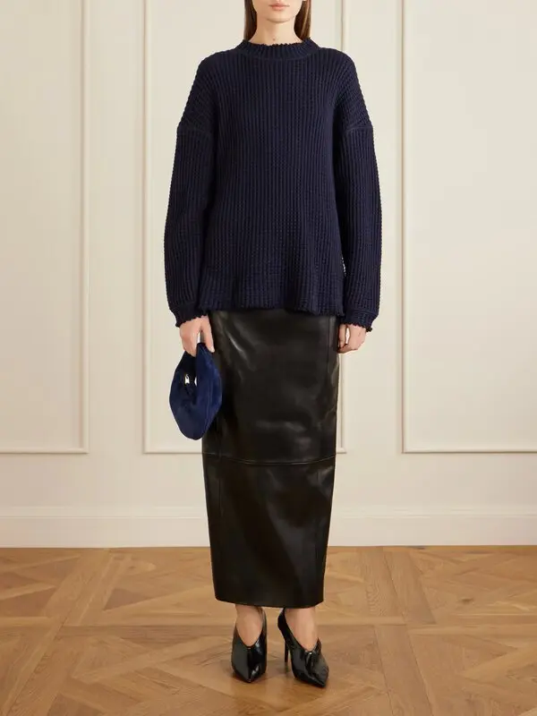 Khaite Olivia Crescent Mini Tote Bag - Midnight Blue