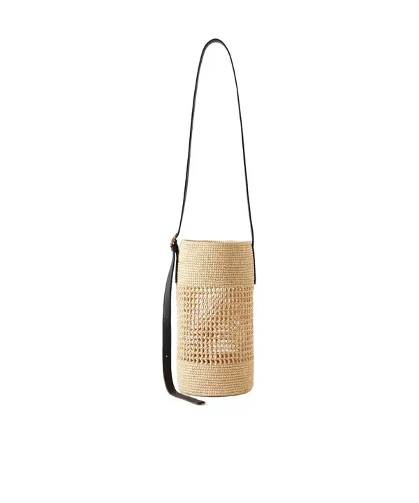 Khaite Open-weave Raffia Bucket Bag - Nude