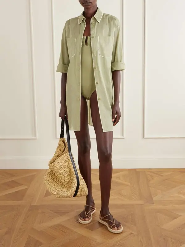 ERES Cotton Shirt Dress With Contrast Piping