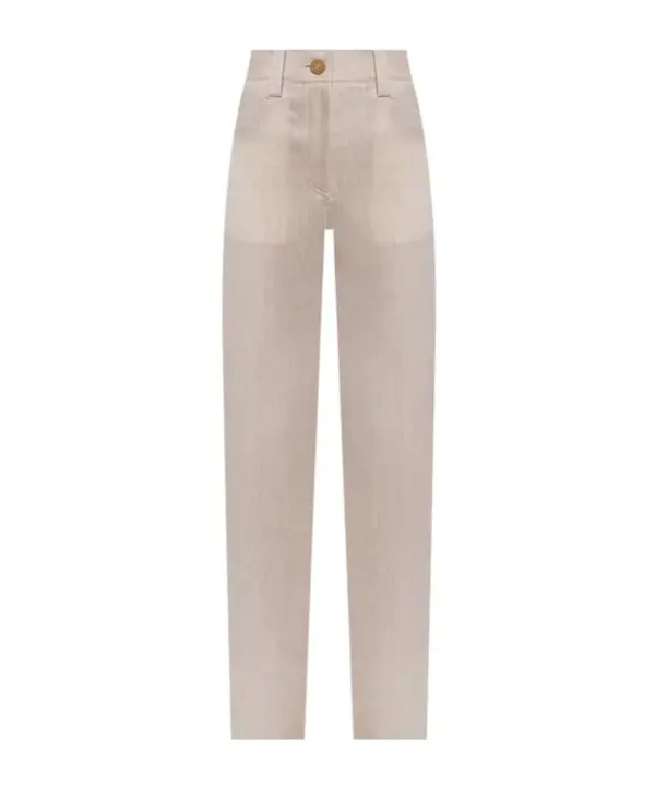 Khaite Wool And Cashmere-blend Straight-leg Pants - Beige