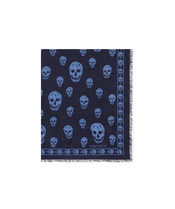 Alexander McQueen Skull-print Frayed Scarf
