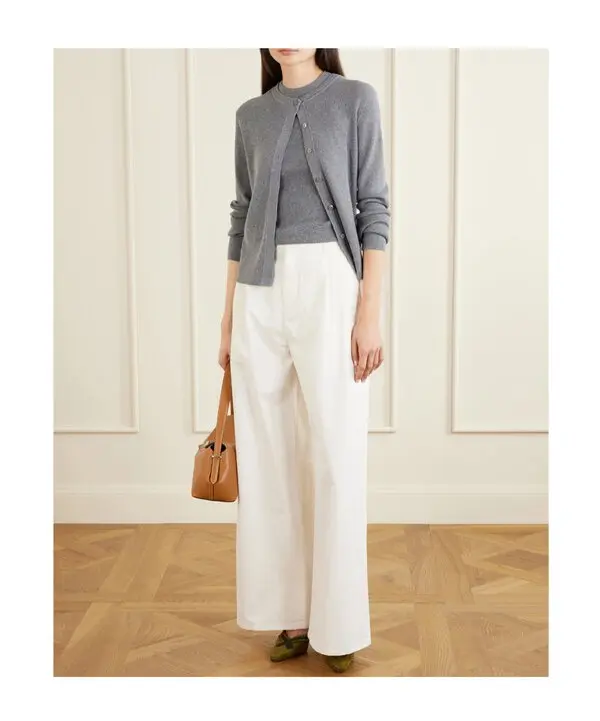 LISA YANG Amaya Ribbed Tank Top - Light Gray