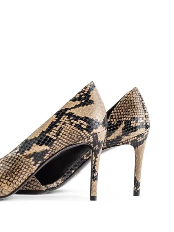 Khaite Jett D'orsay Snake-effect Leather Pumps