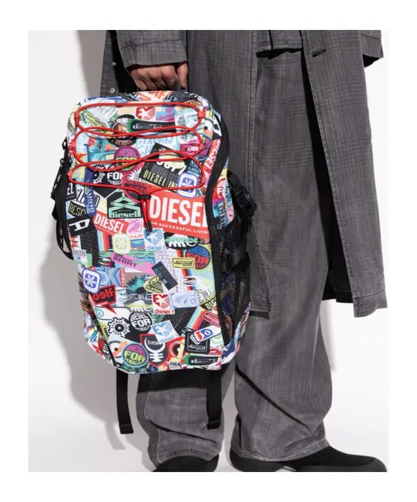 DIESEL® Logo Detail Zip-up Backpack
