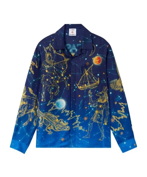 Casablanca Astrology Long Sleeve Silk Shirt