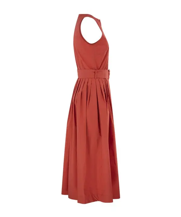 Antonelli Firenze Sleeveless Belted Midi Dress