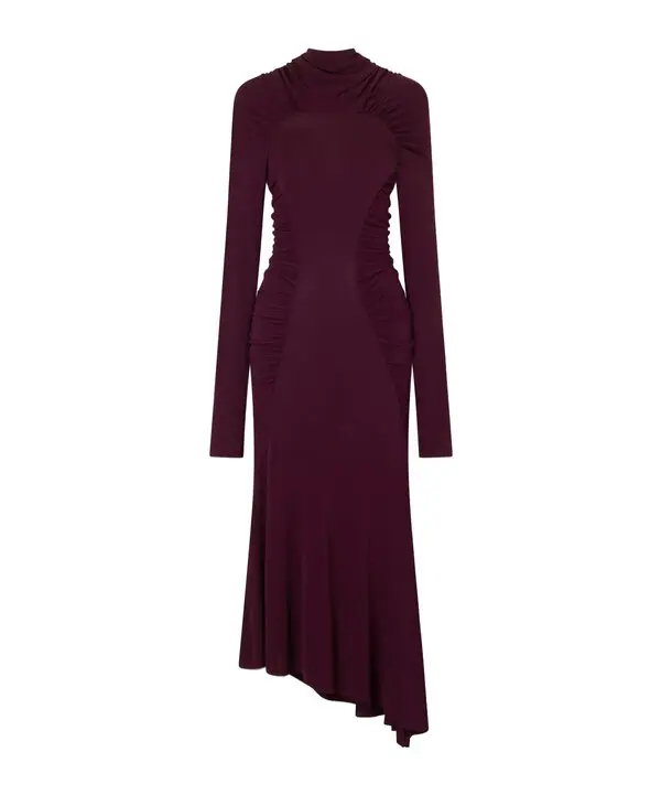 Victoria Beckham Gathered Crepe Maxi Dress
