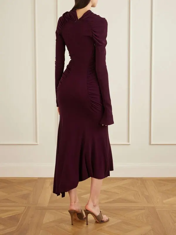 Victoria Beckham Gathered Crepe Maxi Dress