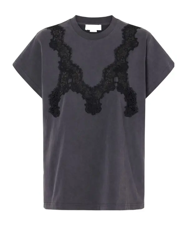 Stella McCartney Lace Detailed Crewneck T-shirt