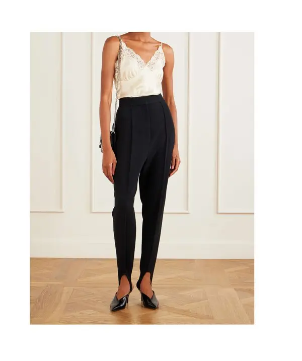 Stella McCartney High Rise Tapered Leg Trousers - Black