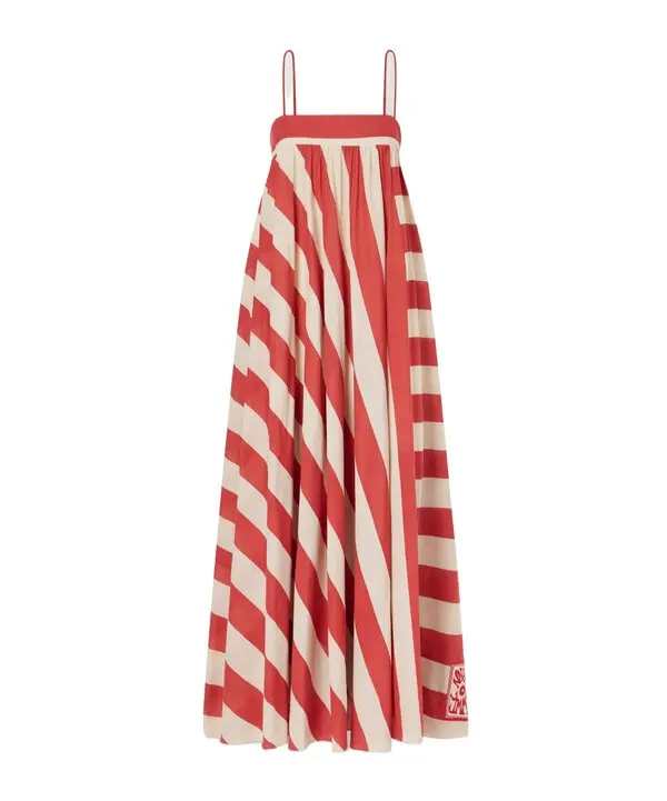 Zimmermann Roselight Striped Cotton Maxi Dress