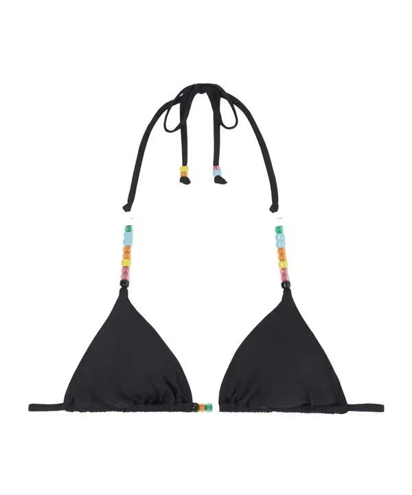 Staud Lido Embellished Triangle Bikini Top - Green