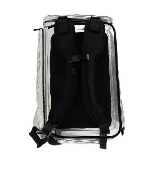 DIESEL® Logo Print Metallic Backpack - Silver