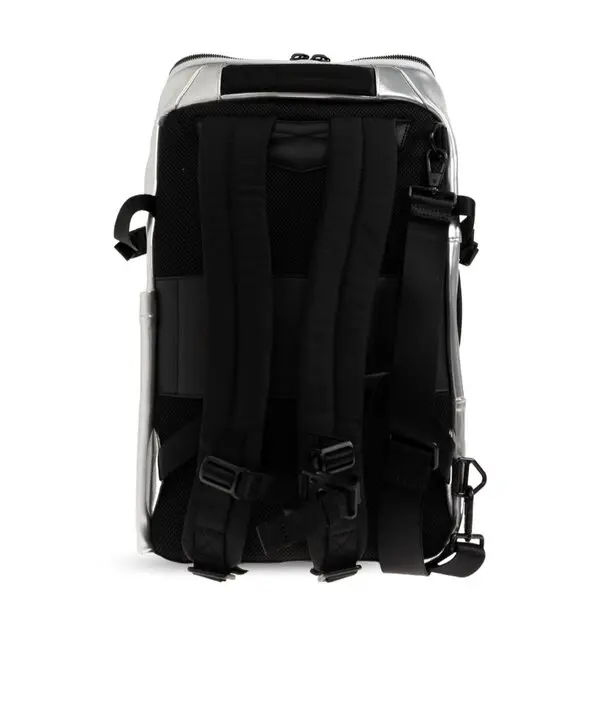 DIESEL® Logo Print Backpack - Silver