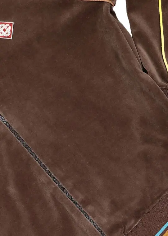 Casablanca Velour Logo Patch Zip Jacket