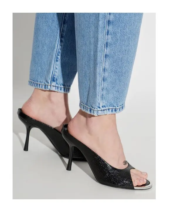 DIESEL® D-diams Lizard-effect Leather Mules