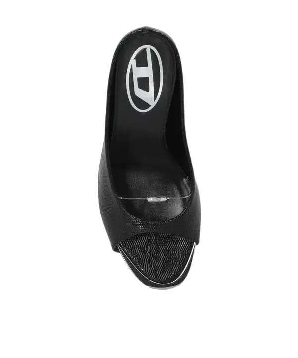 DIESEL® D-diams Lizard-effect Leather Mules