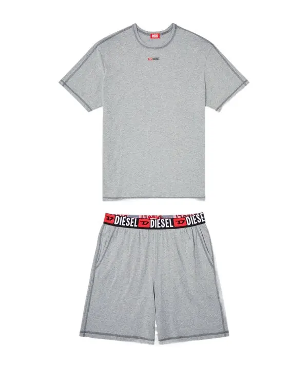 DIESEL® Cotton Jersey Pajama Set - Grey