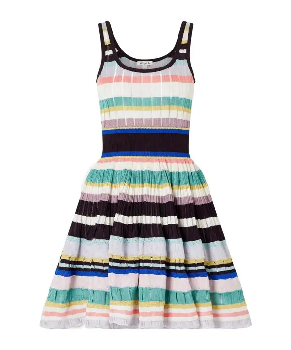 Alaïa Striped Crinoline Knit Mini Dress - Multicolor