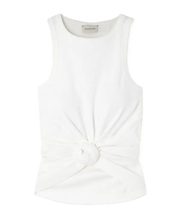 Magda Butrym Knotted Ribbed Stretch Cotton-jersey Tank - No