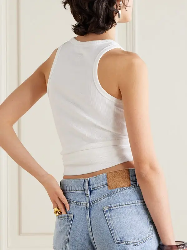 Magda Butrym Knotted Ribbed Stretch Cotton-jersey Tank - No