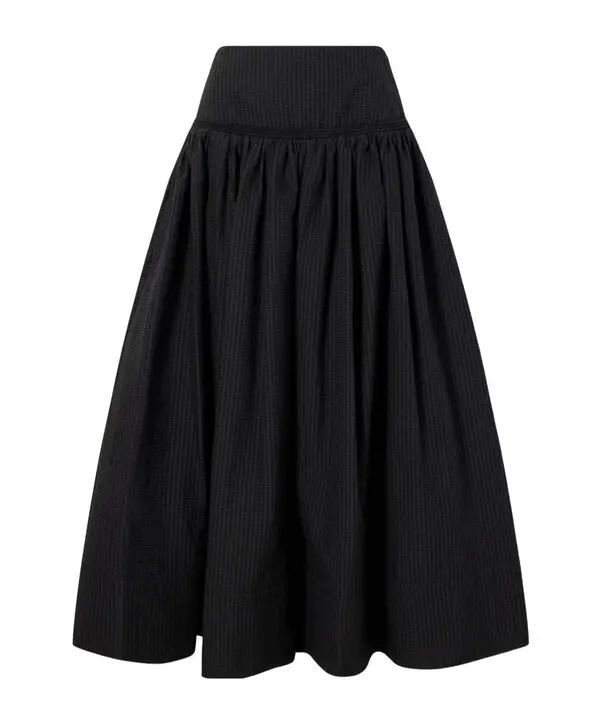 Alaïa Textured Cotton-blend Maxi Skirt - Black