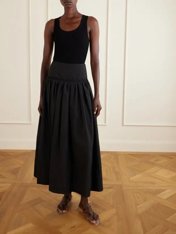 Alaïa Textured Cotton-blend Maxi Skirt