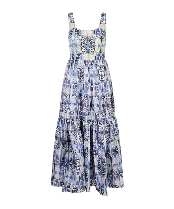 La DoubleJ Off-the-shoulder Ruched Printed Maxi Dress