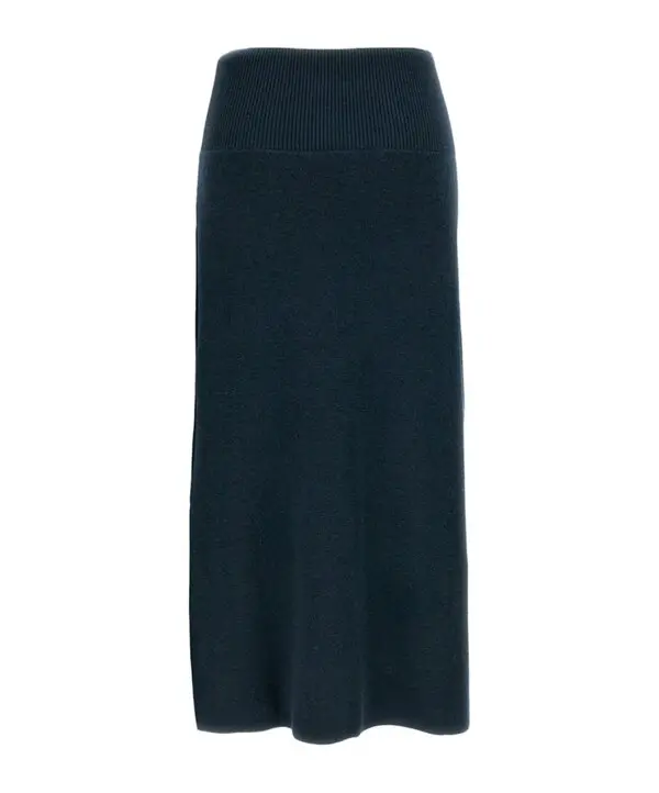 Erdem Knitted Midi Skirt With Floral Embellishments