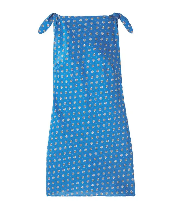 DÔEN Maltina Printed Cotton And Silk-blend Mini Dress - Blue
